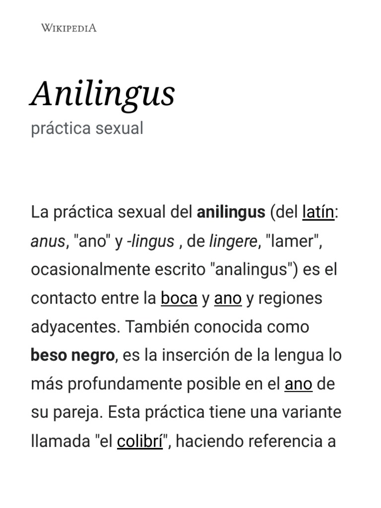 Anilingus: Práctica y Riesgos Sanitarios | PDF