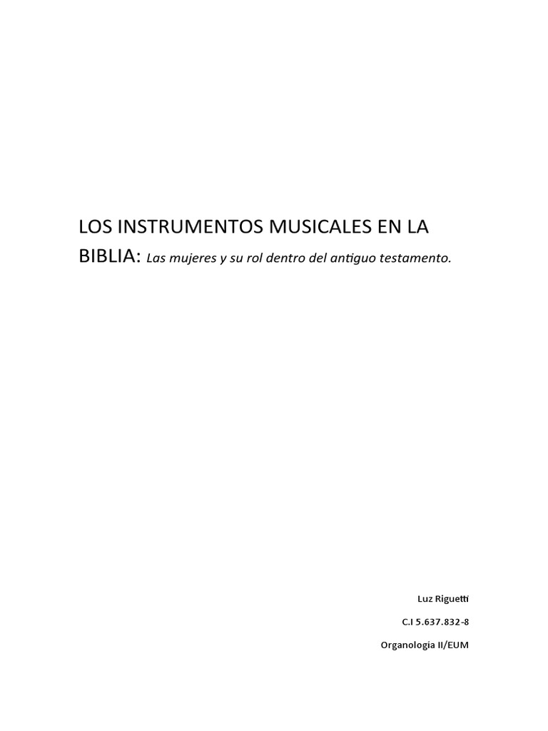 Los Instrumentos Musicales en La Biblia | PDF