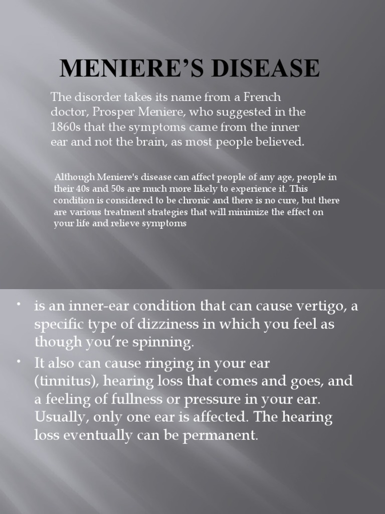 Meniere's Disease: Symptoms & Treatment | PDF
