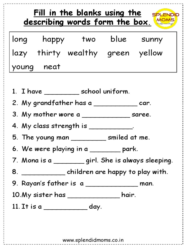 Vocabulary Exercise for Kids | PDF