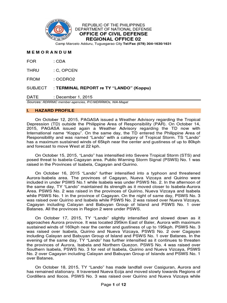 Terminal Report Re TY LANDO PDF | PDF