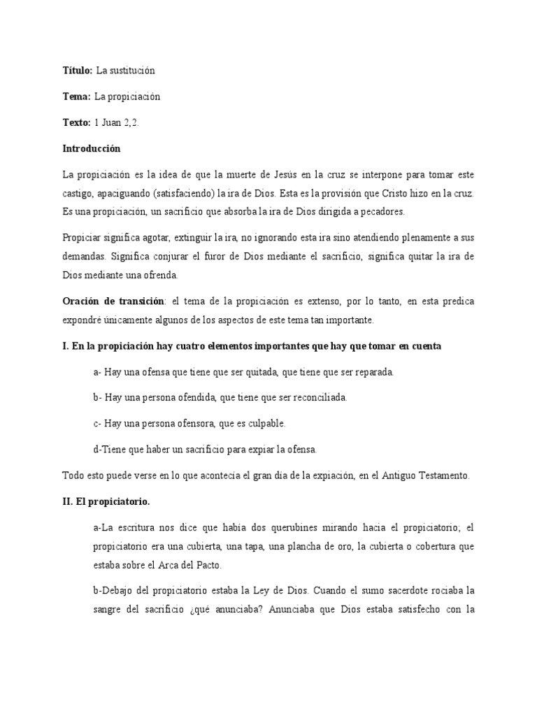 La Propiciación en la Biblia | PDF