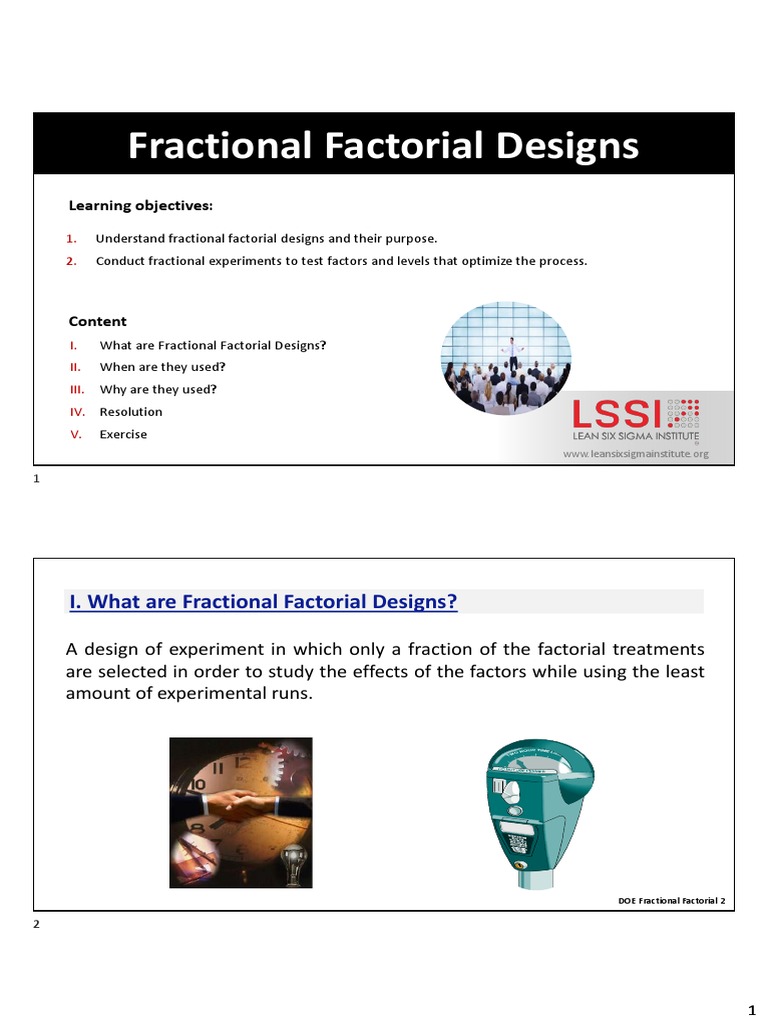 5.6 DOE Fractional Factorial Designs PDF | PDF