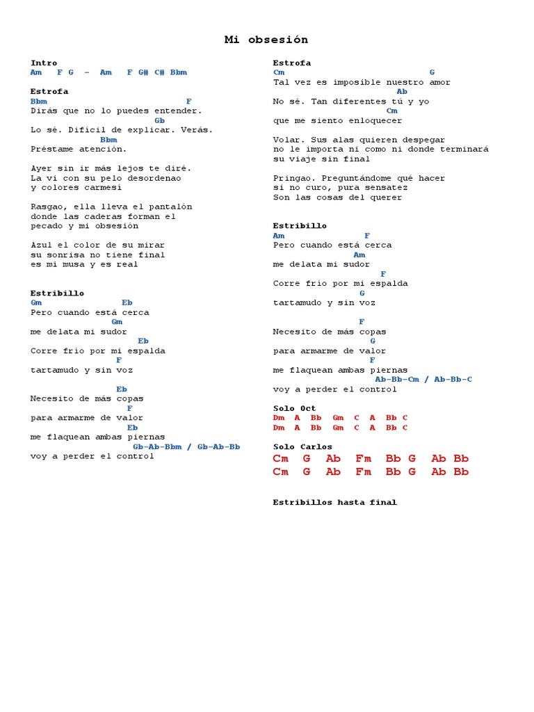 Mi Obsesión | PDF