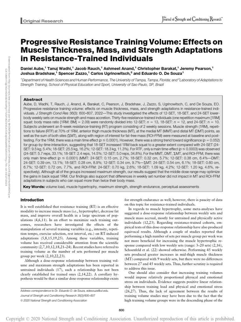 Progressive Resistance Training Volume Effects On.2 PDF | PDF
