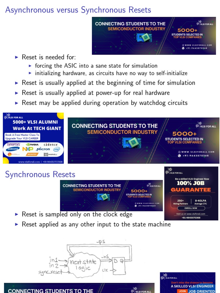 Asynchronous Vs Synchronous Reset VLSI Interview Topics 1674364028 PDF | PDF
