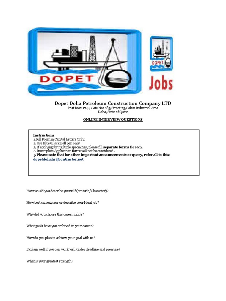 Dopet Doha Interview Guidelines | PDF