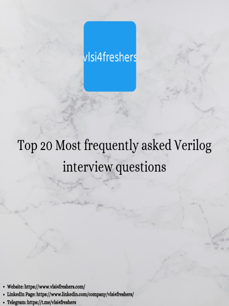 Top 20 Verilog Interview Questions | PDF
