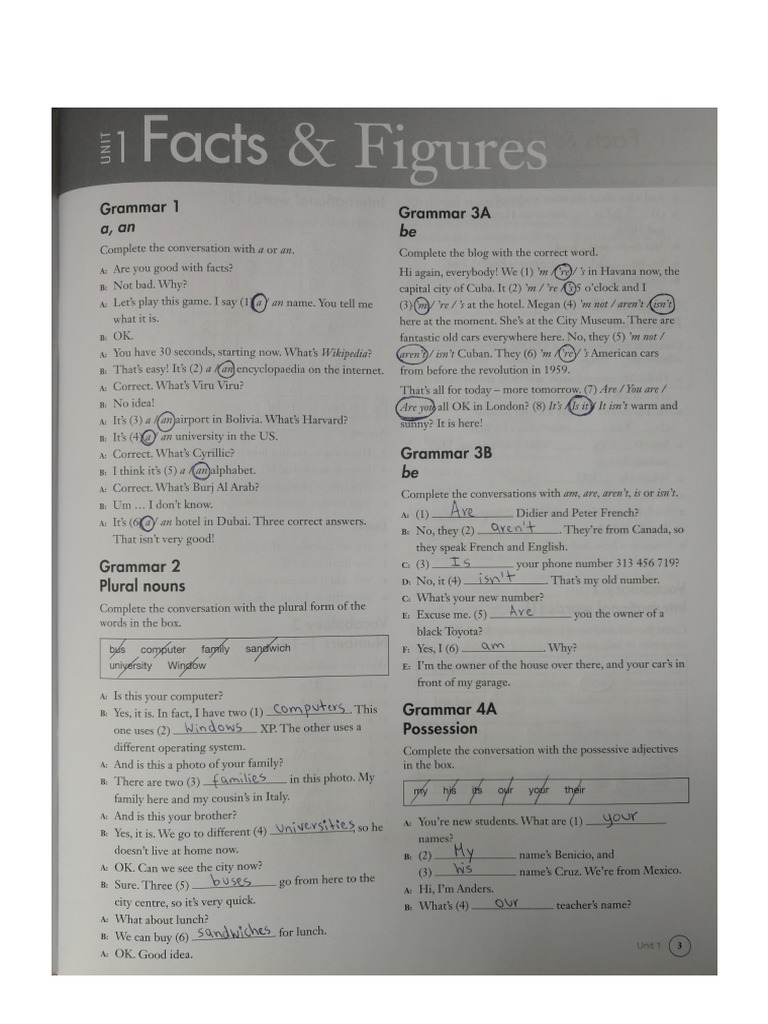 Unit 1 - Workbook | PDF