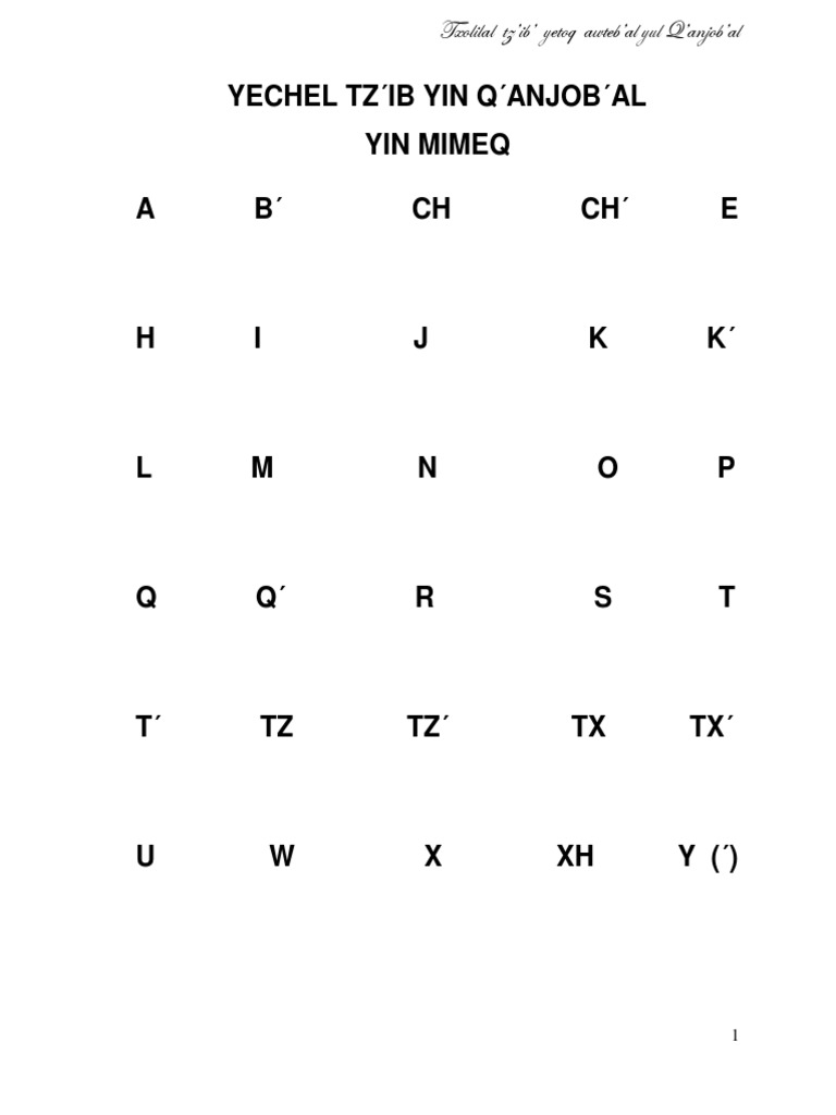 Abecedario en Q'anjob'al PDF | PDF