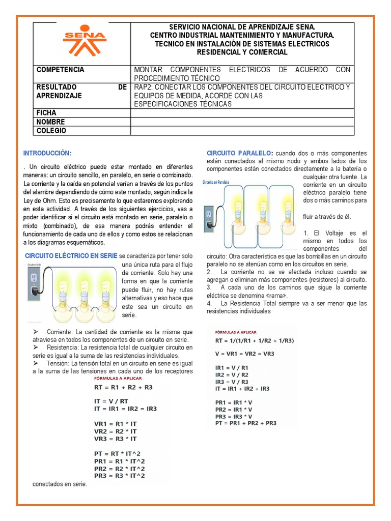 Laboratorio de Circuitos Electricos Basicos Serie y Paralelo | PDF