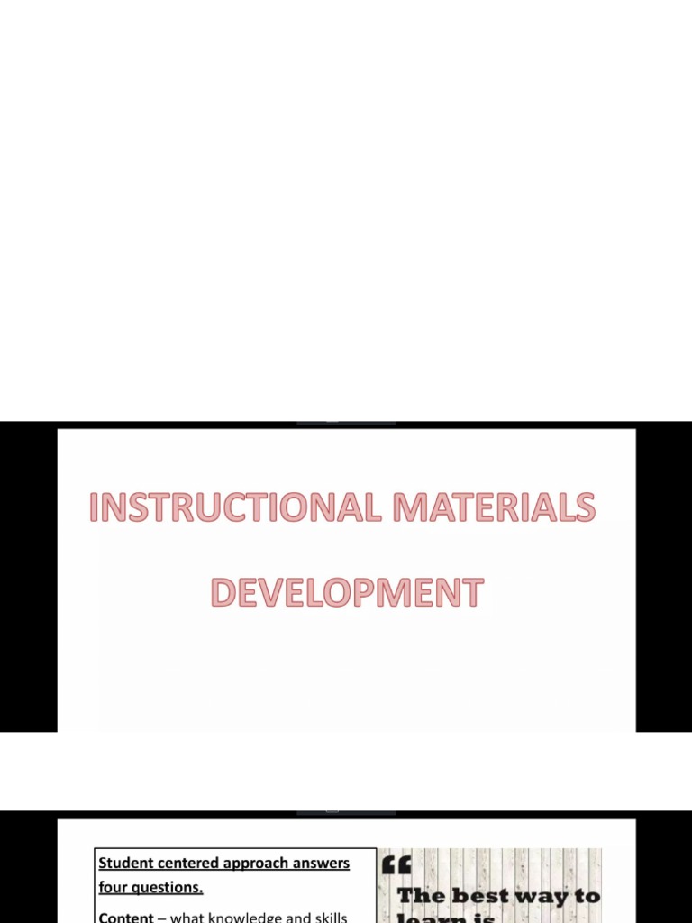 Instructional Materials Development | PDF