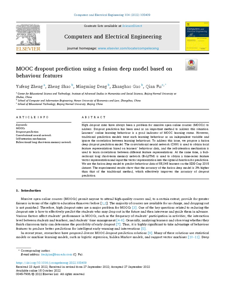 Zheng Et Al. - 2022 - MOOC Dropout Prediction Using A Fusion Deep Model ...
