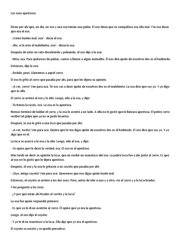Los osos apestosos.docx | PDF