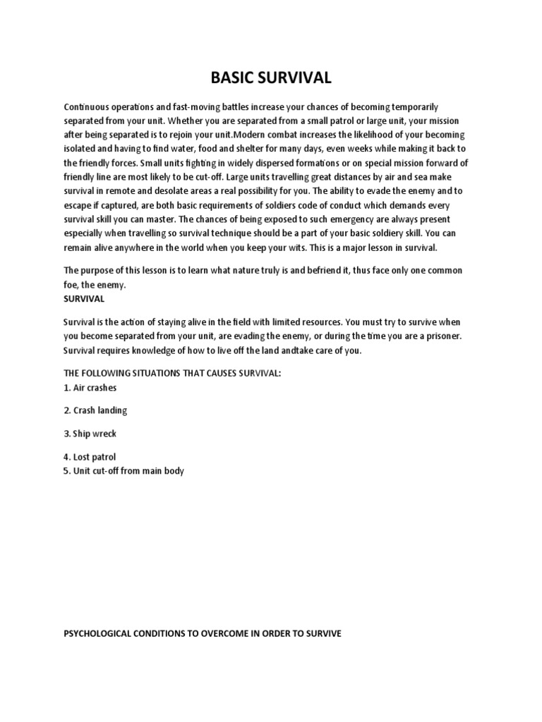 BASIC SURVIVAL WPS Office | PDF