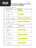 OC02 - Alkenes, Alkynes and Cyclic Hydrocarbons - Worksheet - ANSWERS ...