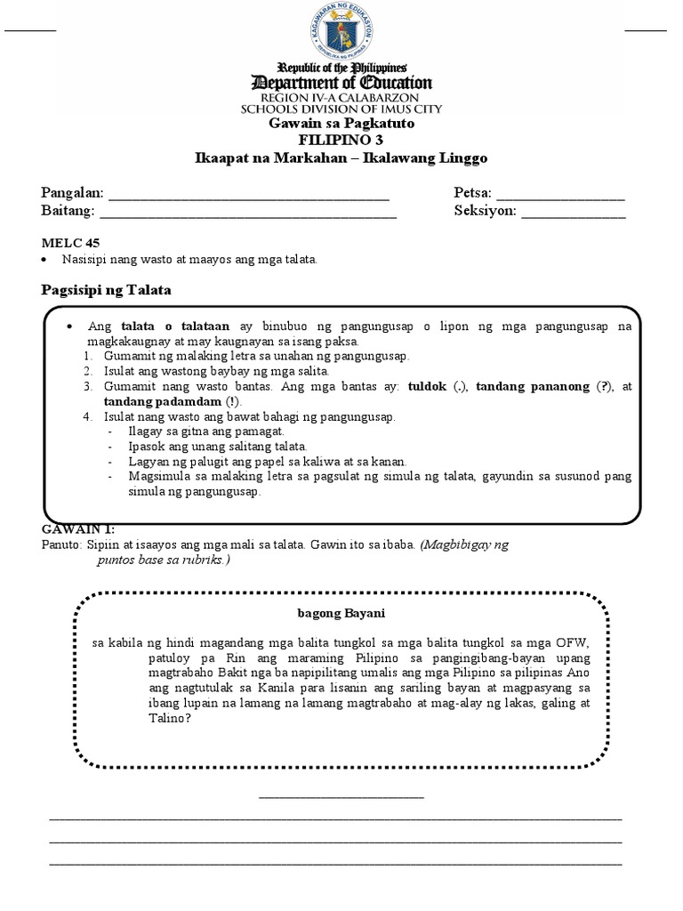 Fil - W2-Melc 45-Q4 Las | PDF