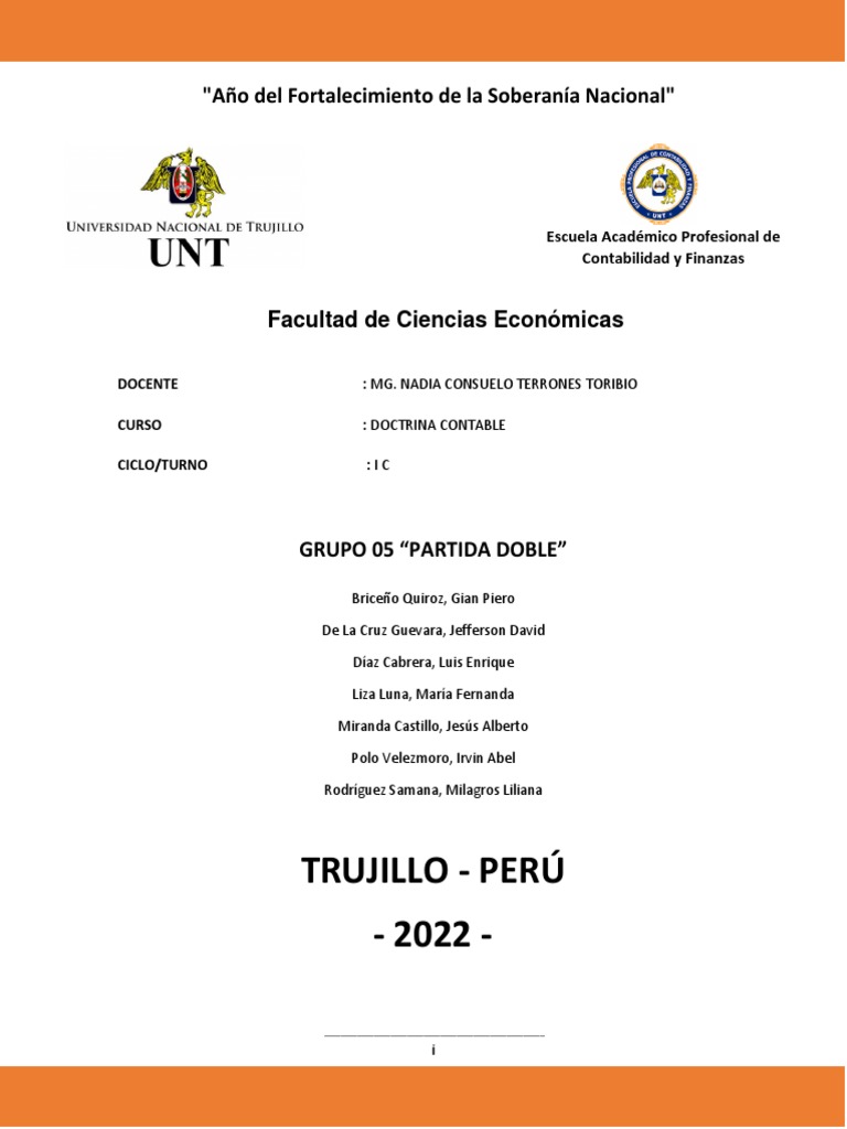 Partida Doble - Informe Contabilidad PDF | PDF