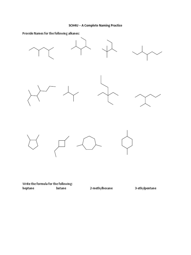Naming and Drawing Hydrocarbons | PDF | Alkane | Chemical Compounds