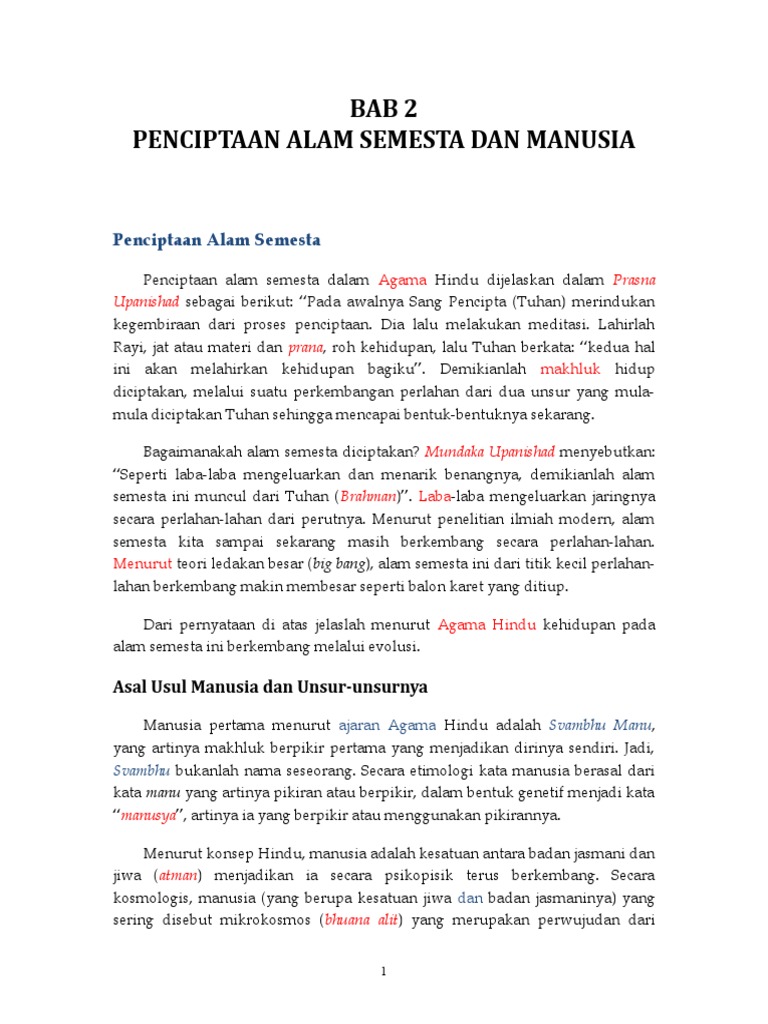 Penciptaan Alam Semesta dalam Hindu | PDF