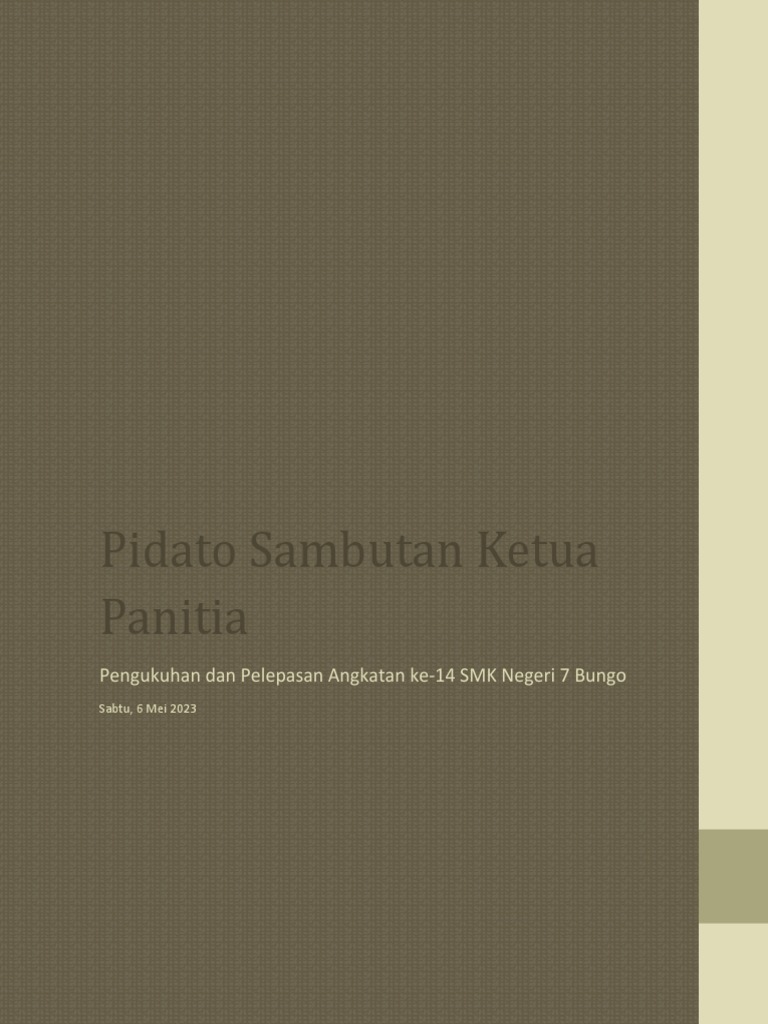 Pidato Sambutan Ketua Panitia Pdf