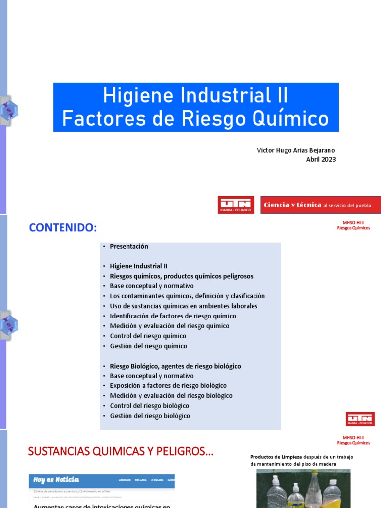 Clase 1 y 2 - Higiene Industrial II - MHSO - UTN 21y 24 04 2023 PDF | PDF