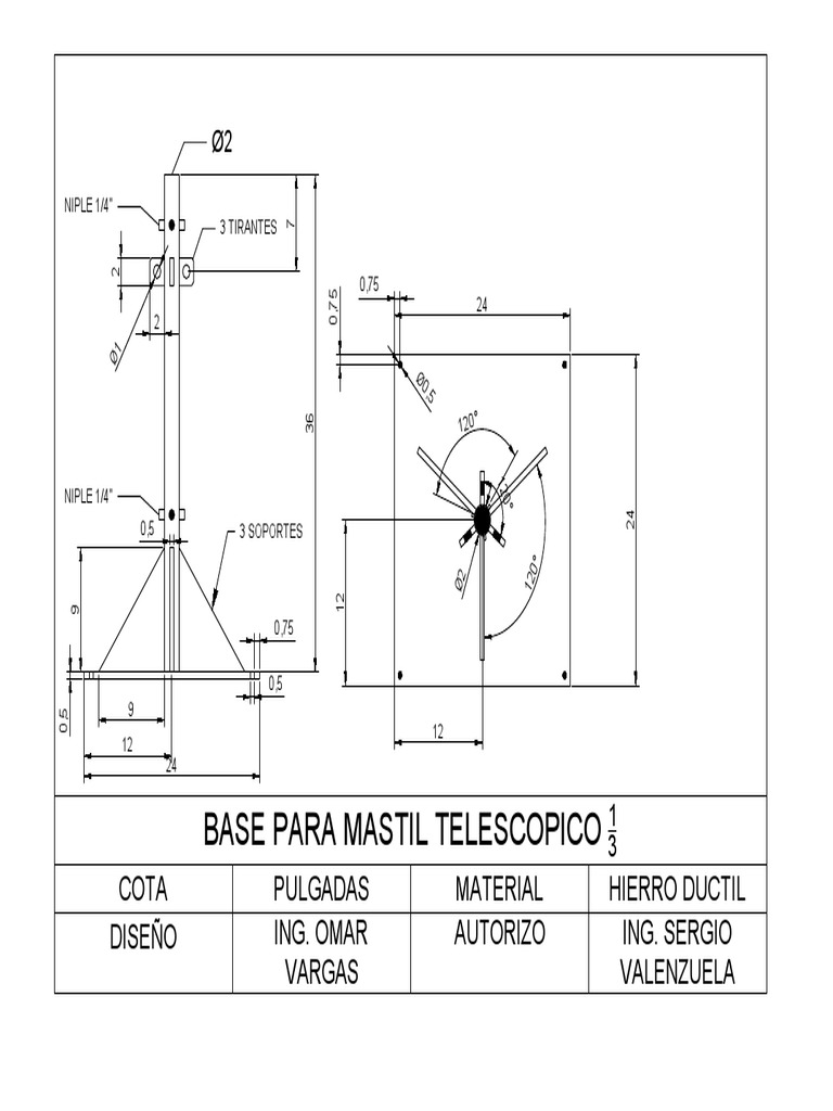 Base para Mastil Telescopico Final | PDF