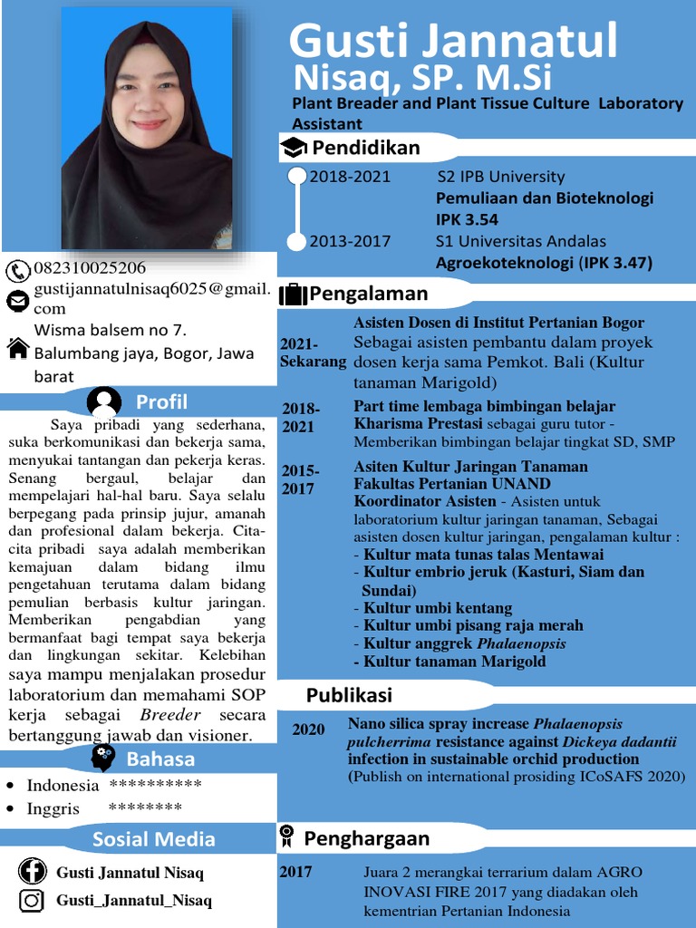 Profil Gusti Jannatul Nisaq, Ahli Bioteknologi | PDF