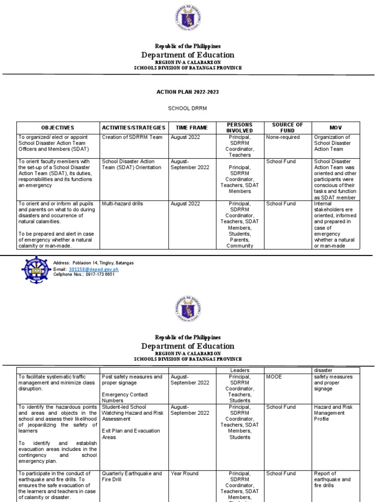 Action-Plan DRRM | PDF