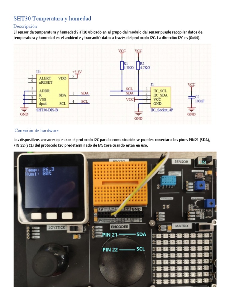 SHT30 Medidor de Temperatura y Humedad | PDF