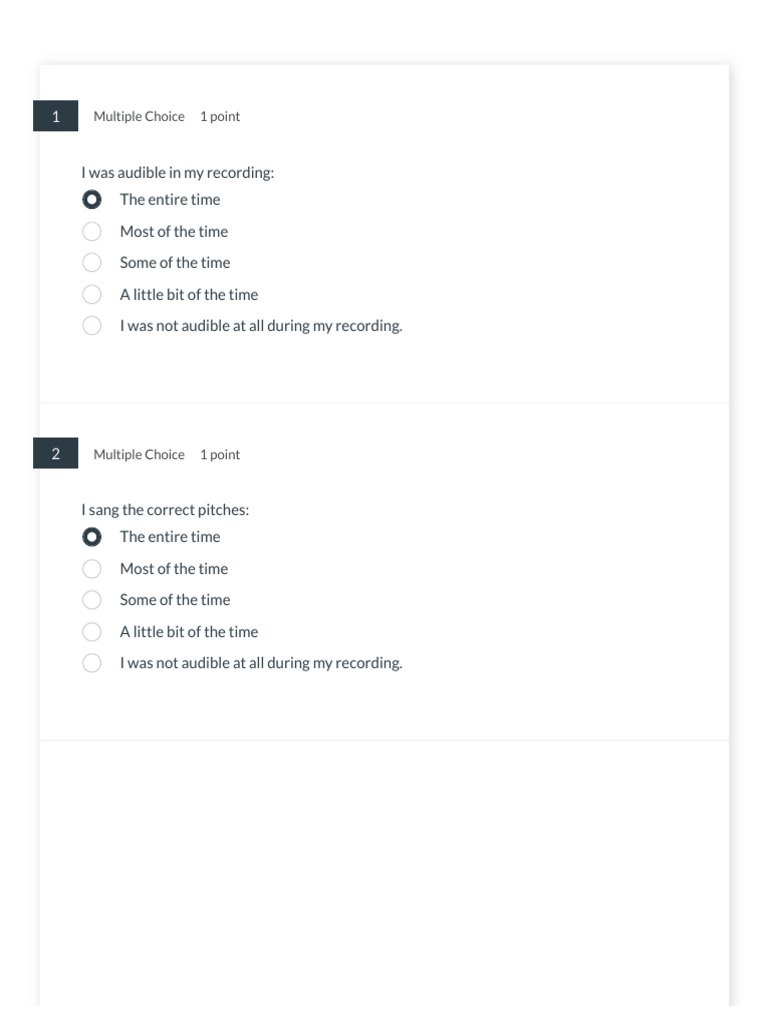 Singing Self-Assessment Quiz | PDF