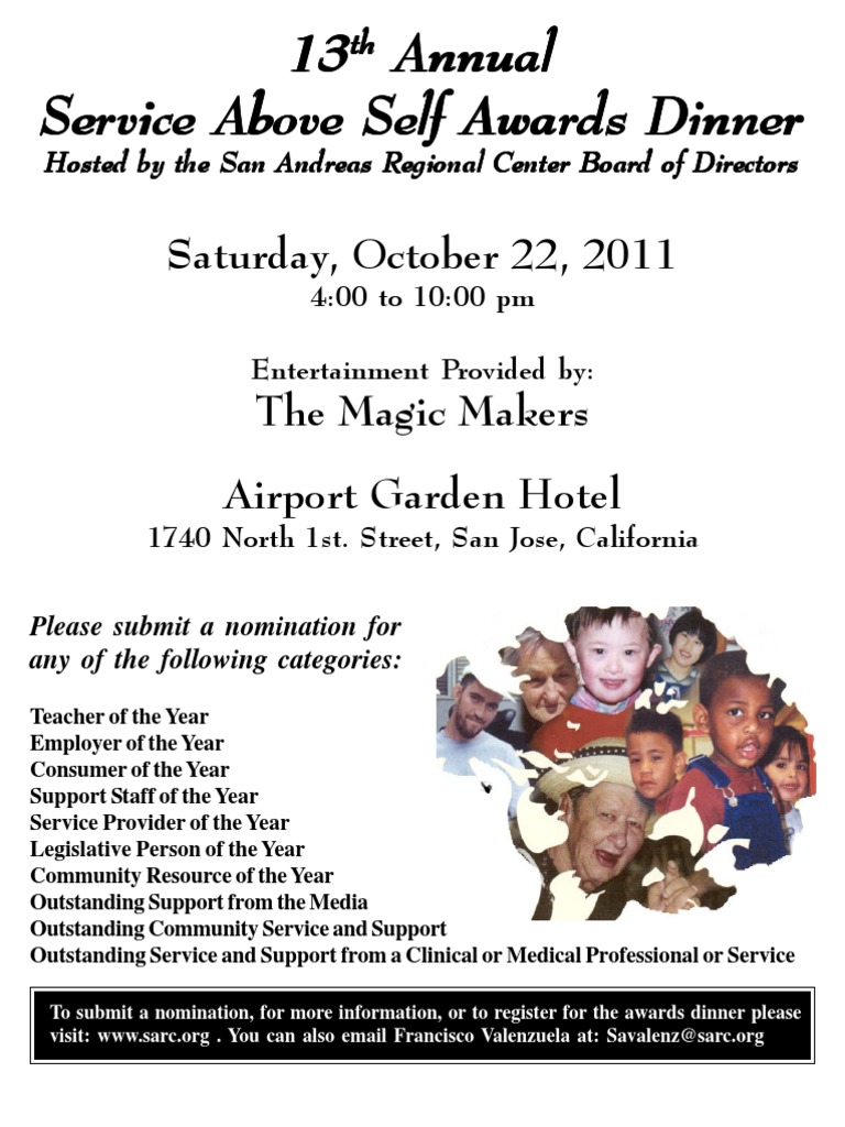 13th Annual Service Above Self Awards | PDF | Developmental ...