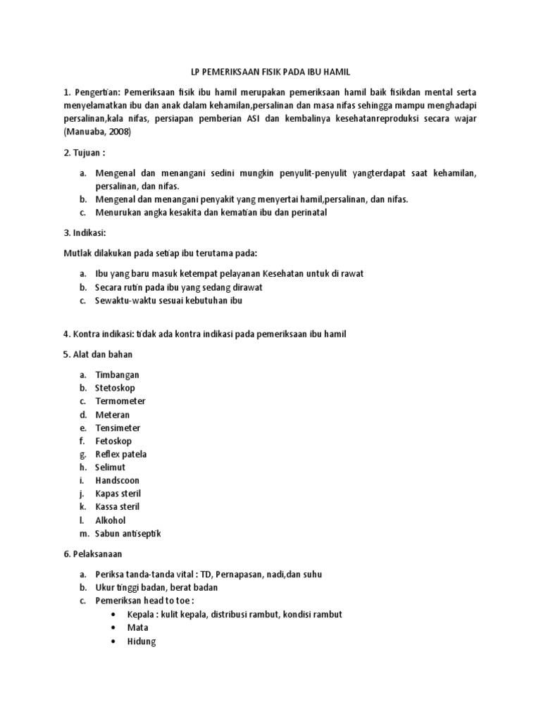 Lp Pemeriksaan Ttv Dan Pemeriksaan Fisik Pada Ibu Hamil Pdf