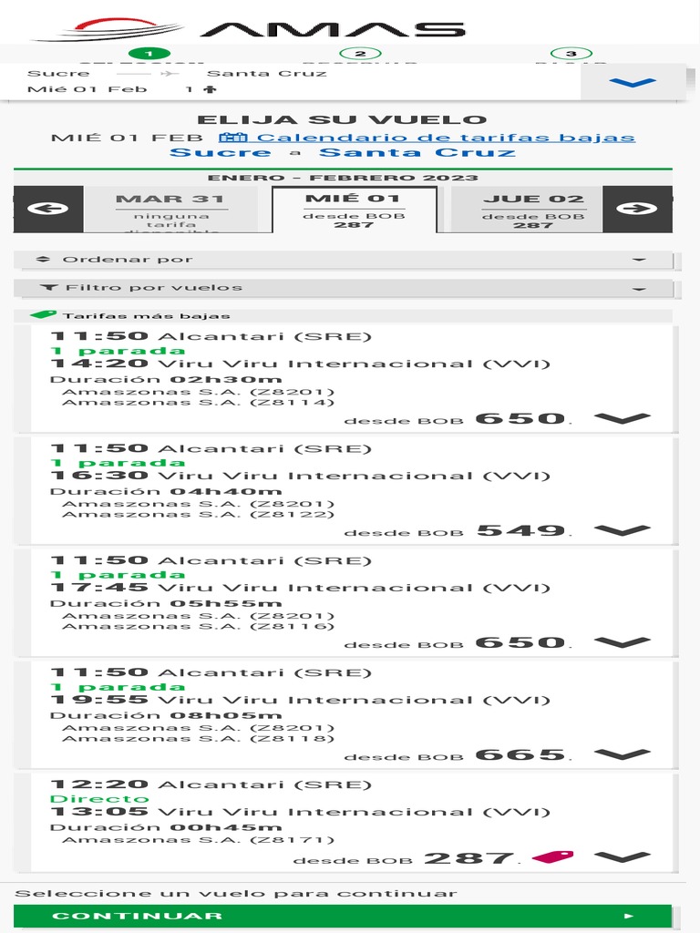 Amaszonas - Vuelos | PDF