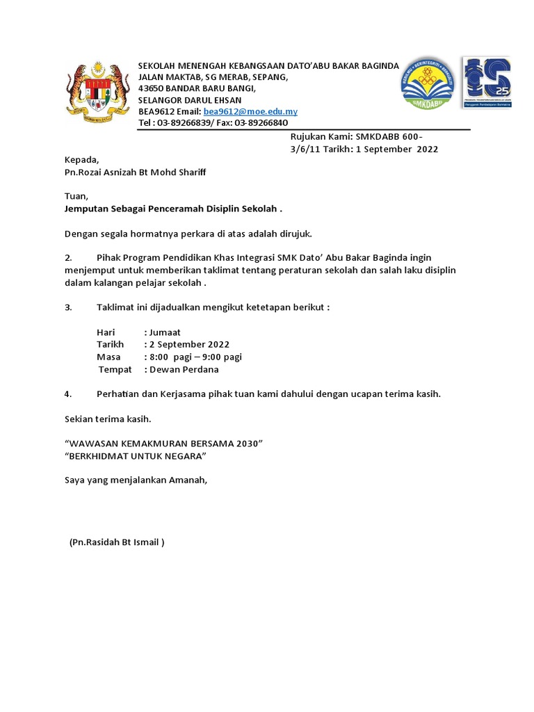 SURAT jemputan.docx | PDF