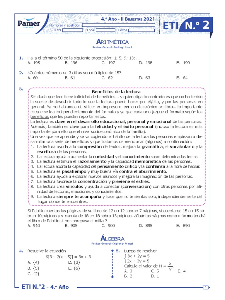 ETI #2 - 4º Año PDF | PDF