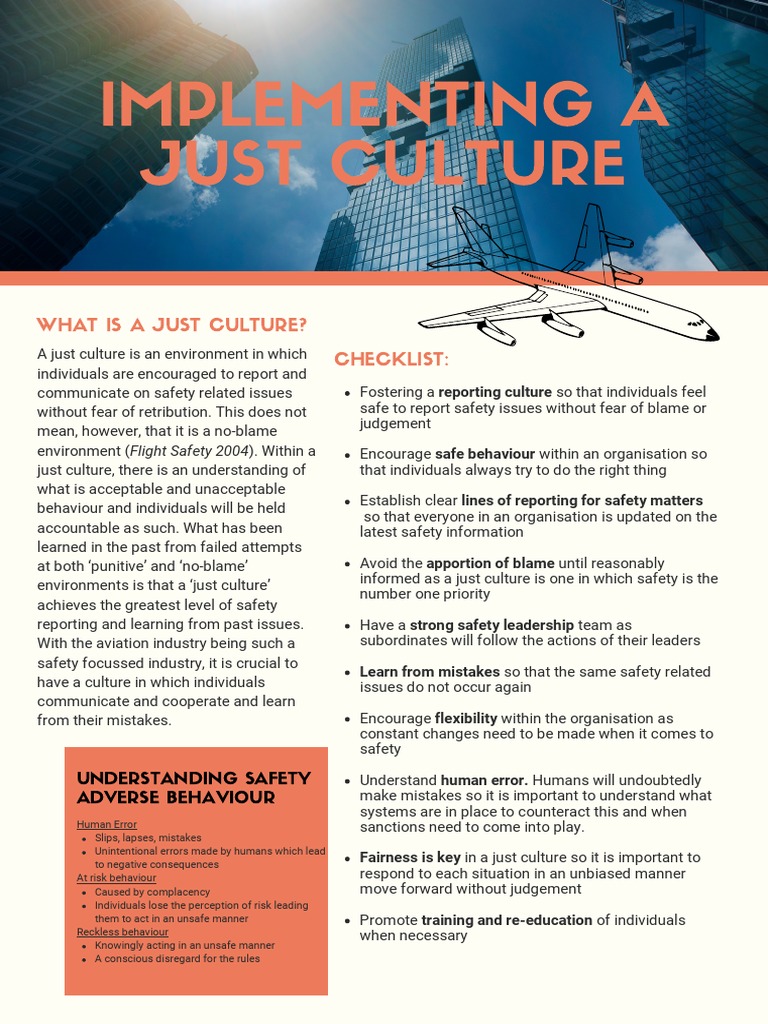 Implementing Just Culture in Aviation | PDF | Risk | Cognitive Science