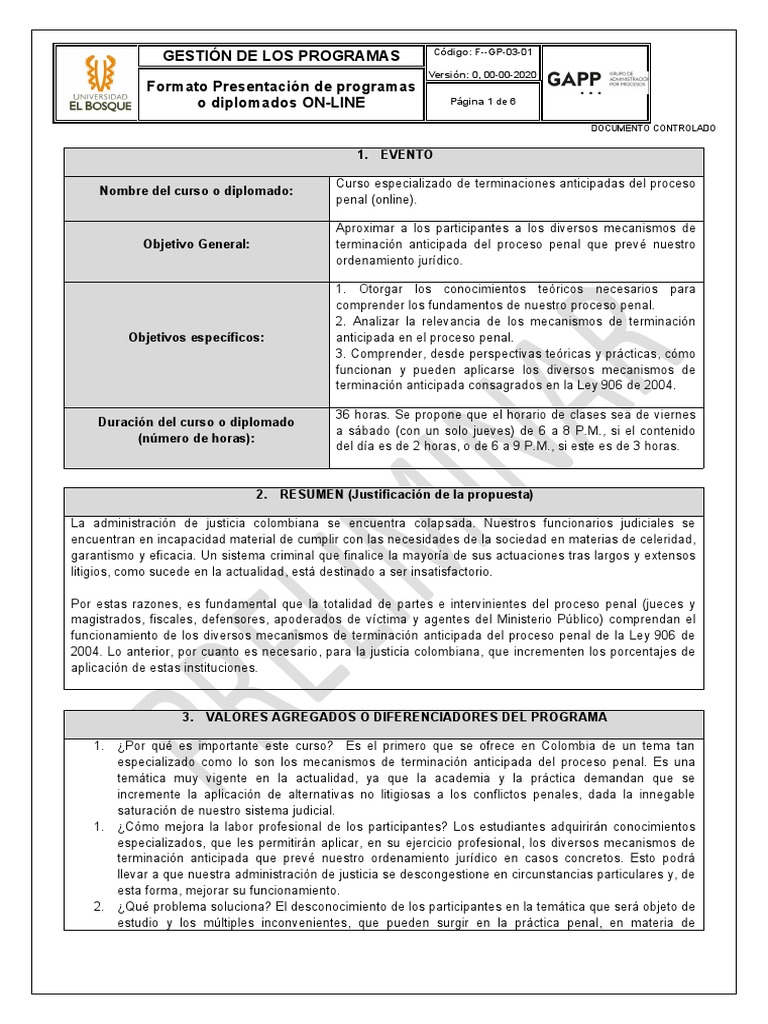 Formato Propuesta de Programas EC 2022 | PDF | Fiscal | Judicaturas Formato Propuesta de Programas EC 2022 | PDF | Fiscal | Judicaturas