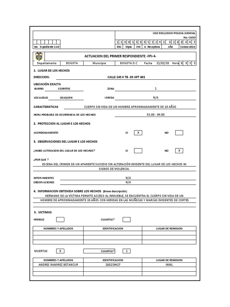 Formato Primer Respondiente | PDF