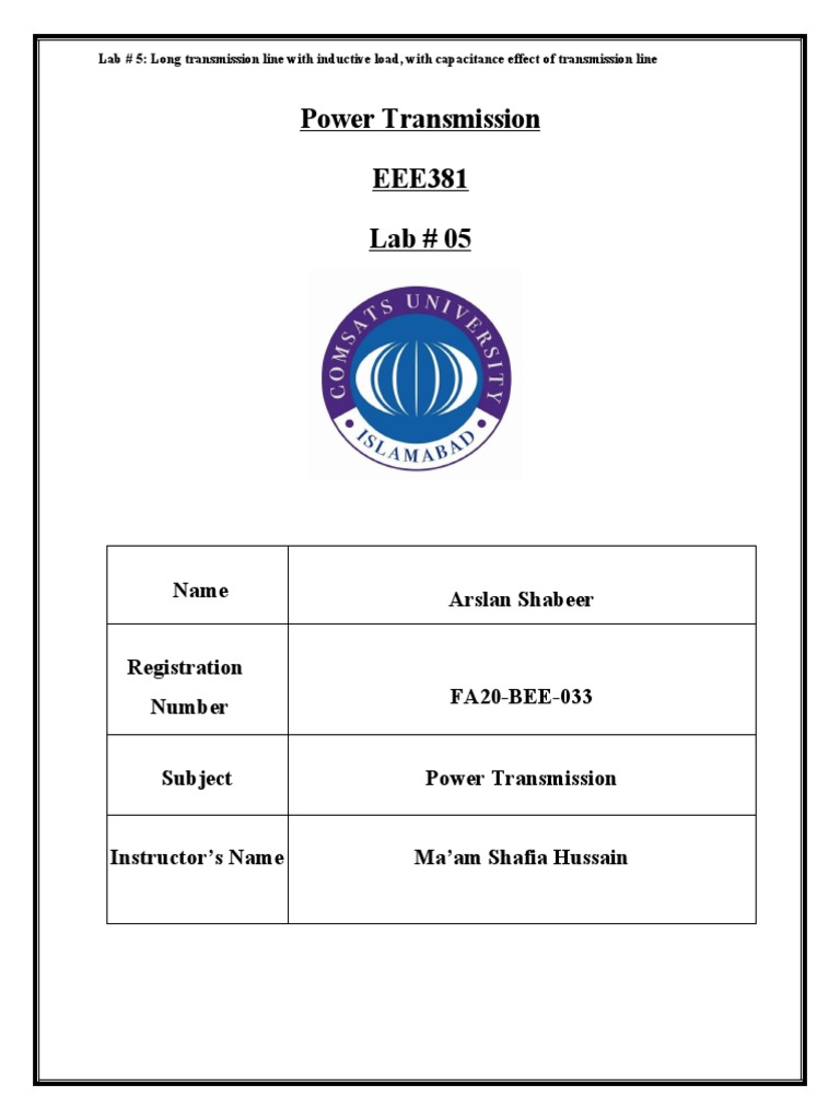 Lab 05 | PDF | Inductance | Transmission Line