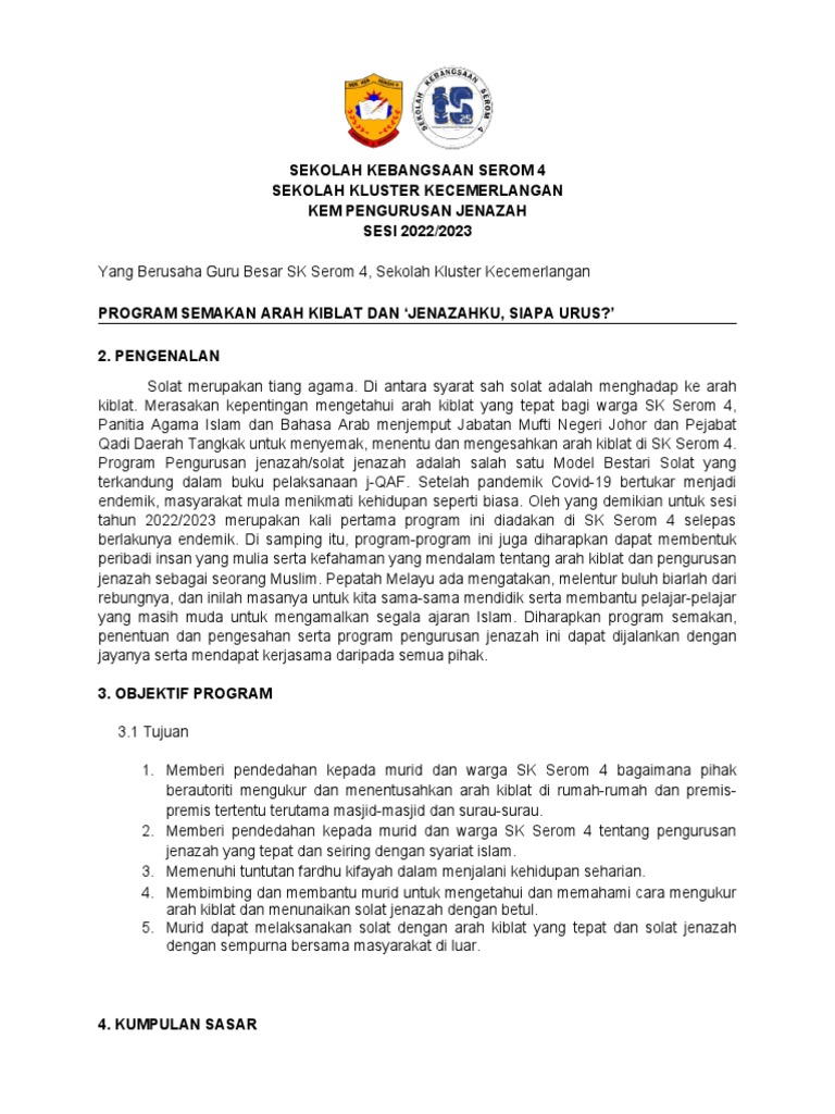 sekolah KERTAS KERJA ARAH KIBLAT DAN JENAZAHKU SIAPA URUS.docx | PDF