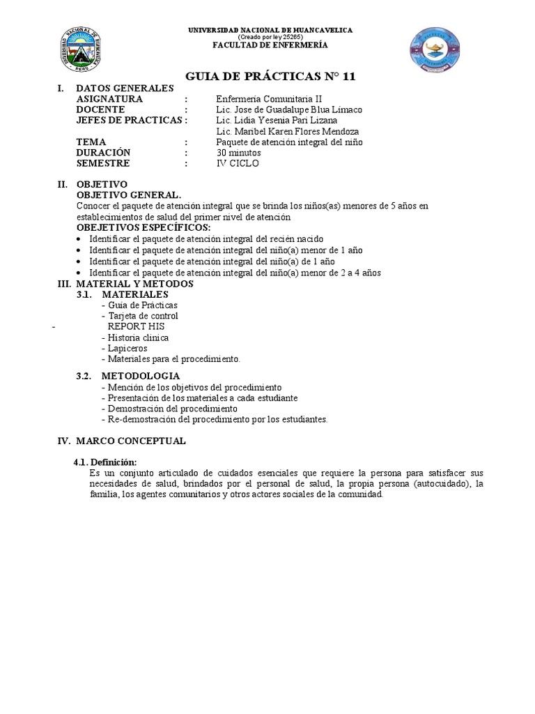 Guia 11 Paquete de Atencion Integral Menor de 5 Años | PDF