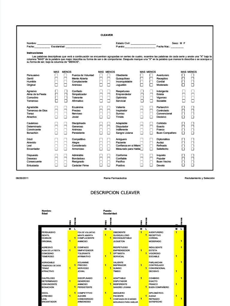 Prueba Cleaver Test PDF | PDF