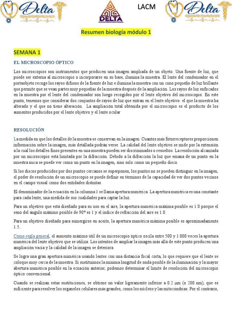 Resumen 5 Modulos Biología 2022 PDF | PDF | Enlace covalente | Biología Celular)