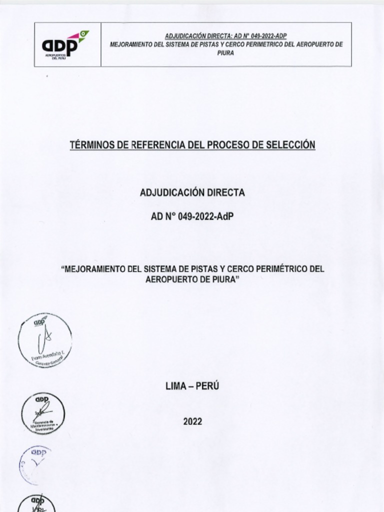 TDR AD-049-2022 Obra PRMLA Piura | PDF