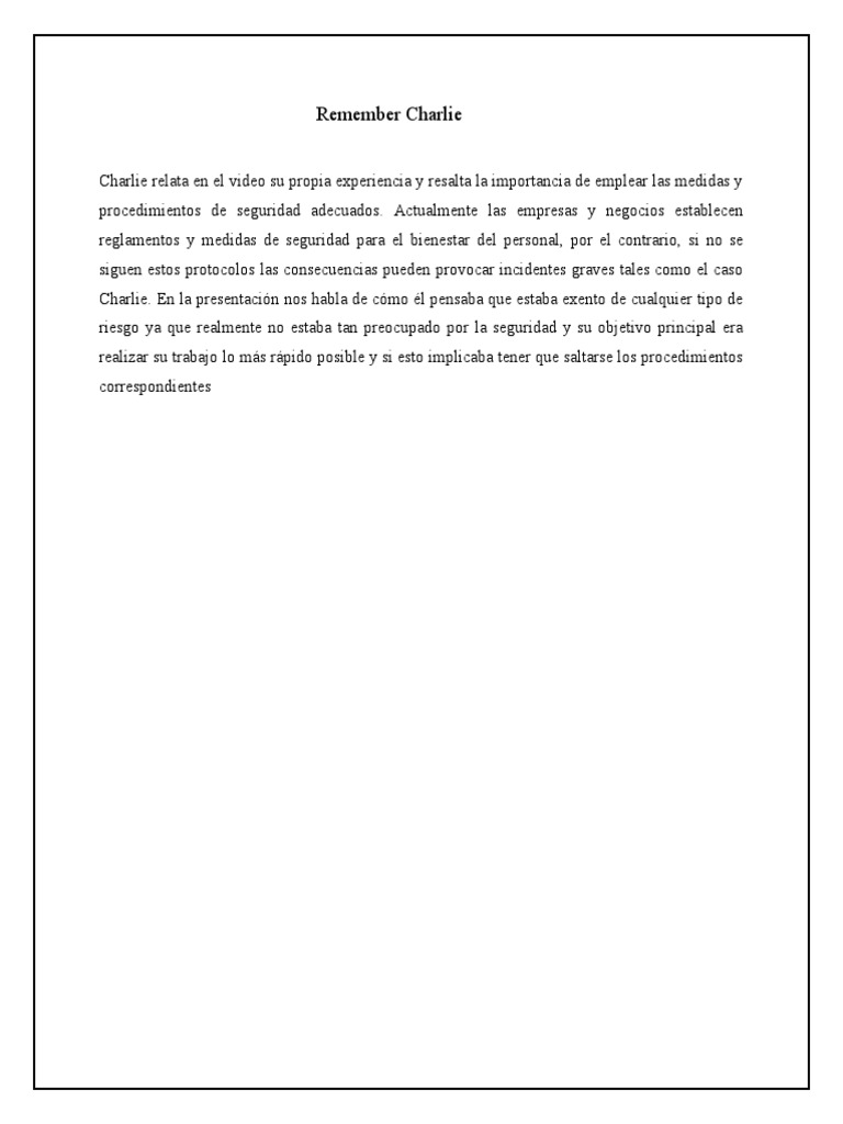 Remember Charlie | PDF