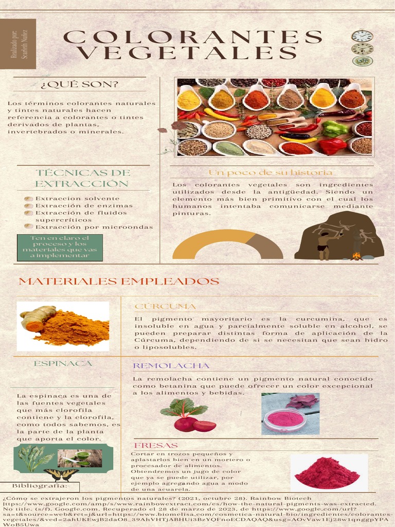 Infografía Acerca de Los Colorantes Vegetales PDF | PDF | Pigmento ...