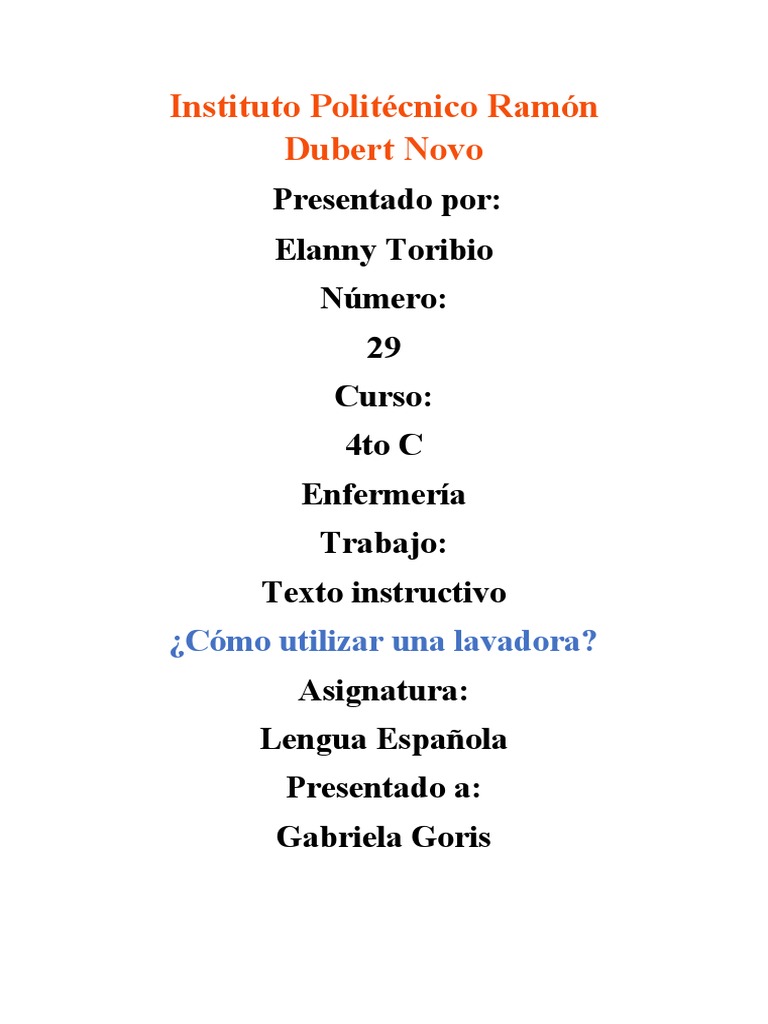 Instituto Politécnico Ramón Dubert Novo.docx | PDF