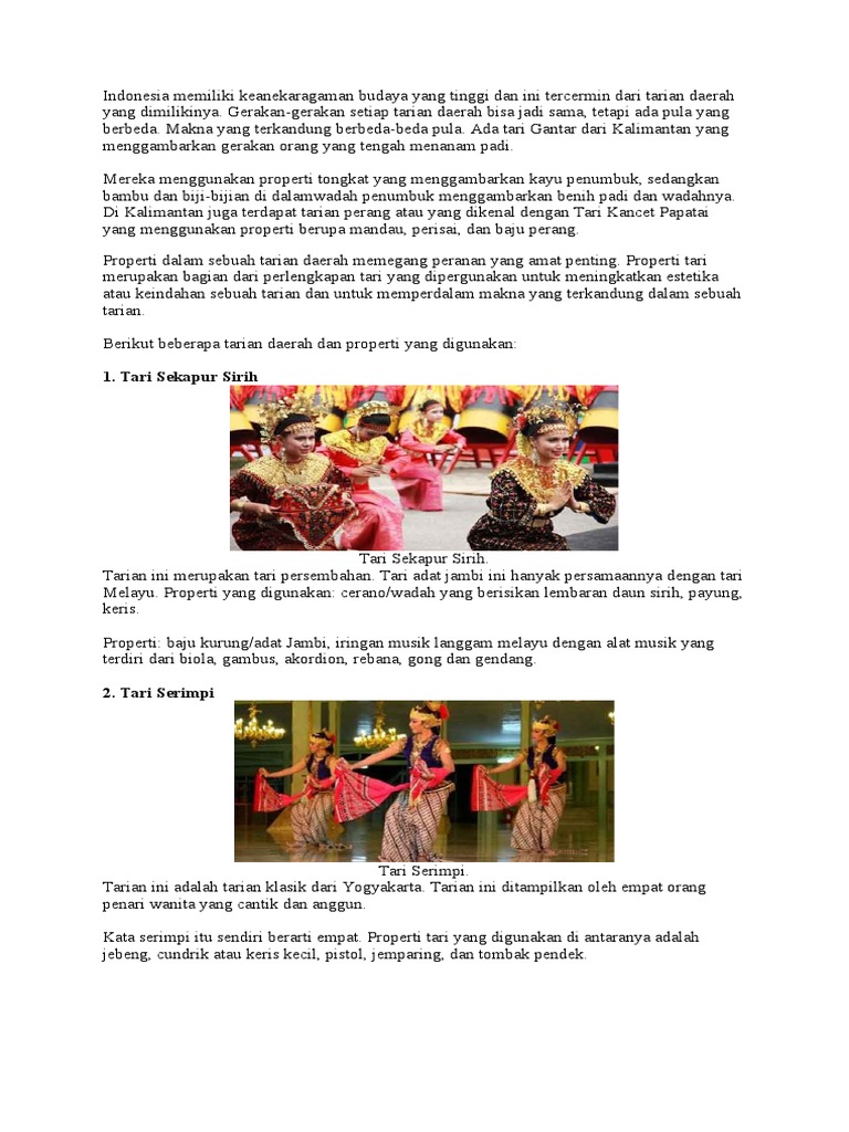 Tarian Daerah Beserta Propertinya | PDF
