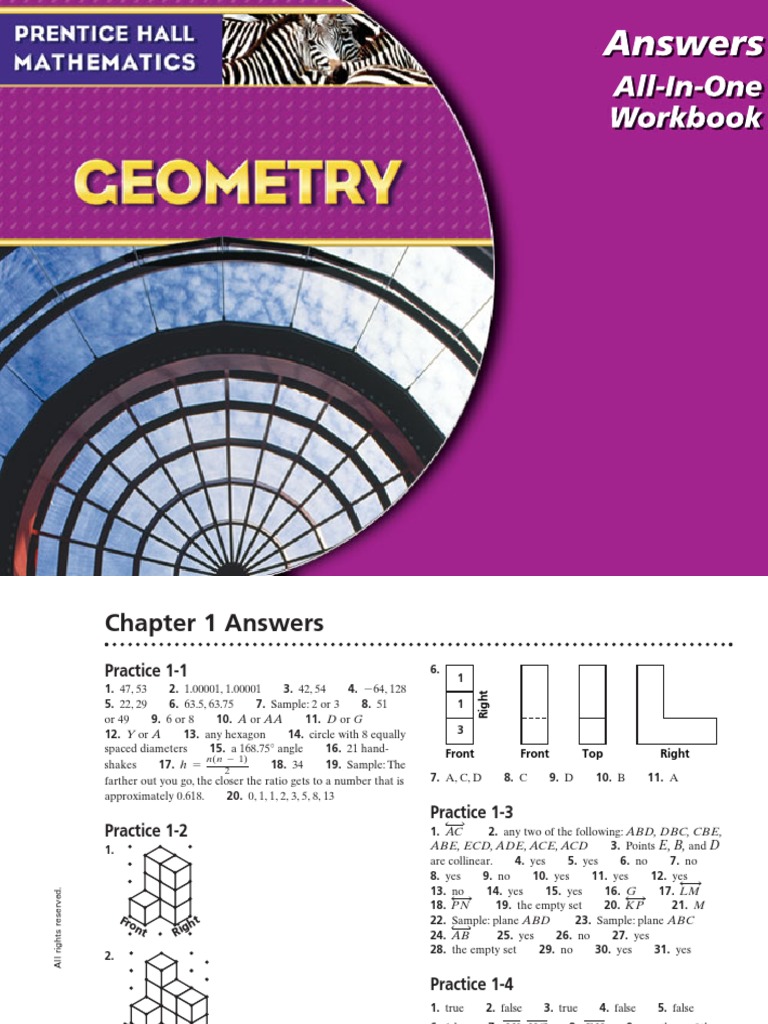 Geom Practice Worksheet Answers PDF | PDF | Geometry | Geometric Shapes